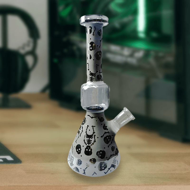 7" Funny Pattern Glass Beaker Bong (Random Colors) - Puffing Bird