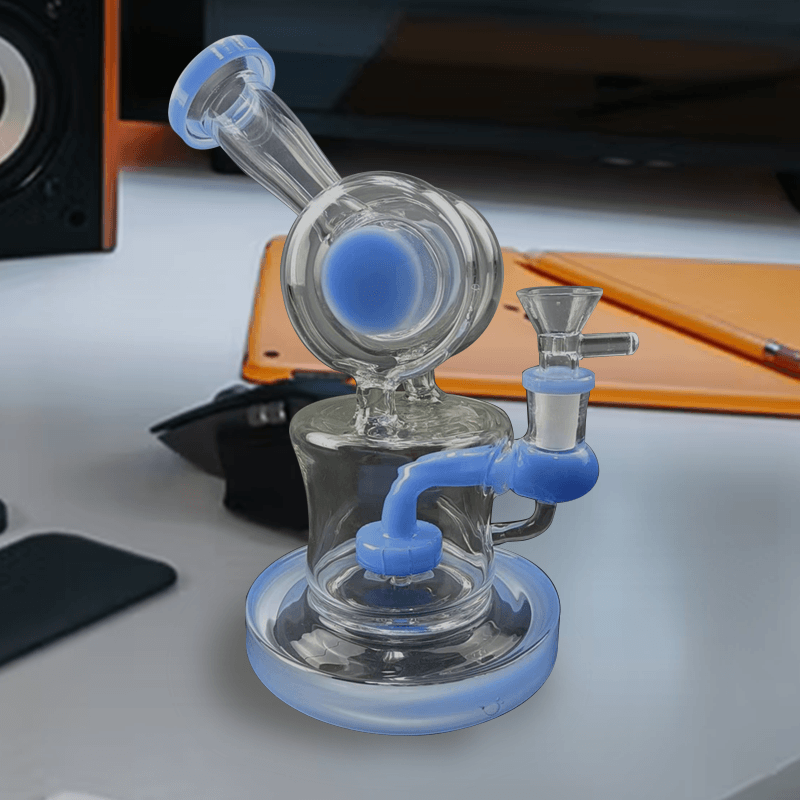 8" Showerhead Perc Double Chamber Dab Rig - Puffing Bird