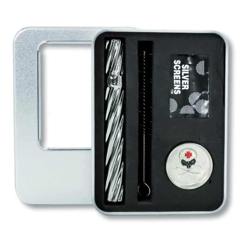 Glass One Hitter Pipe w/ Weed Grinder Set - Puffing Bird