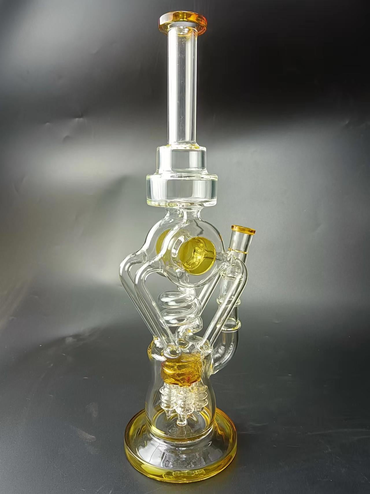 15" Gourd Perc Recycler Glass Bong - Puffing Bird