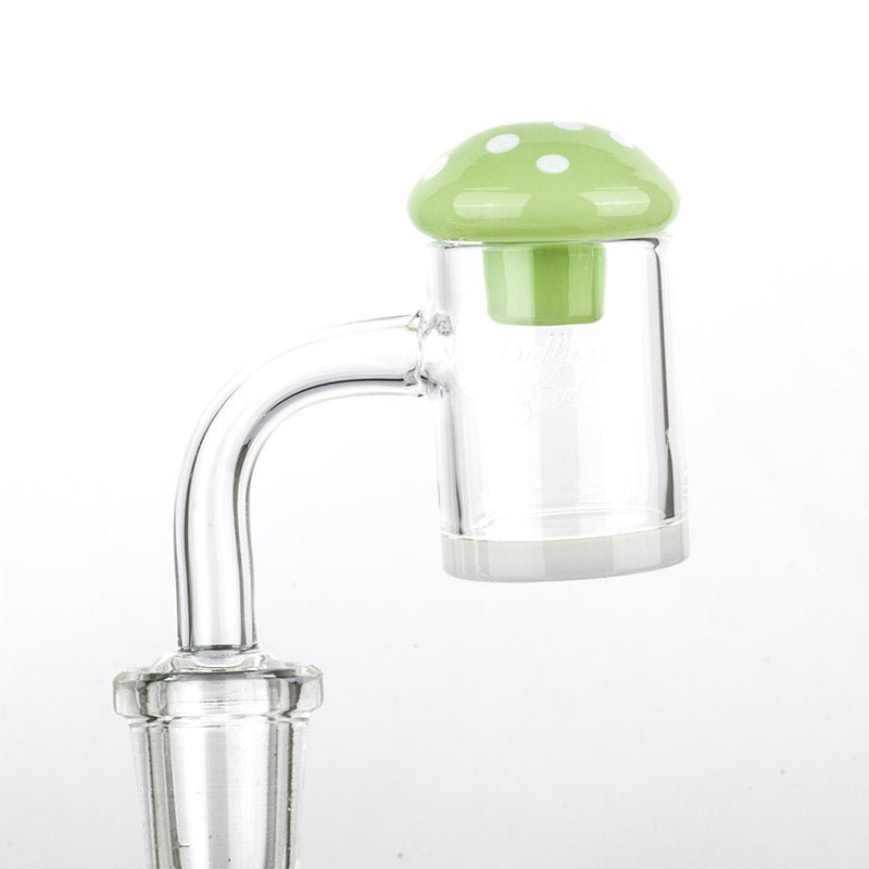 Green Mushroom Glass Carb Cap - Puffing Bird
