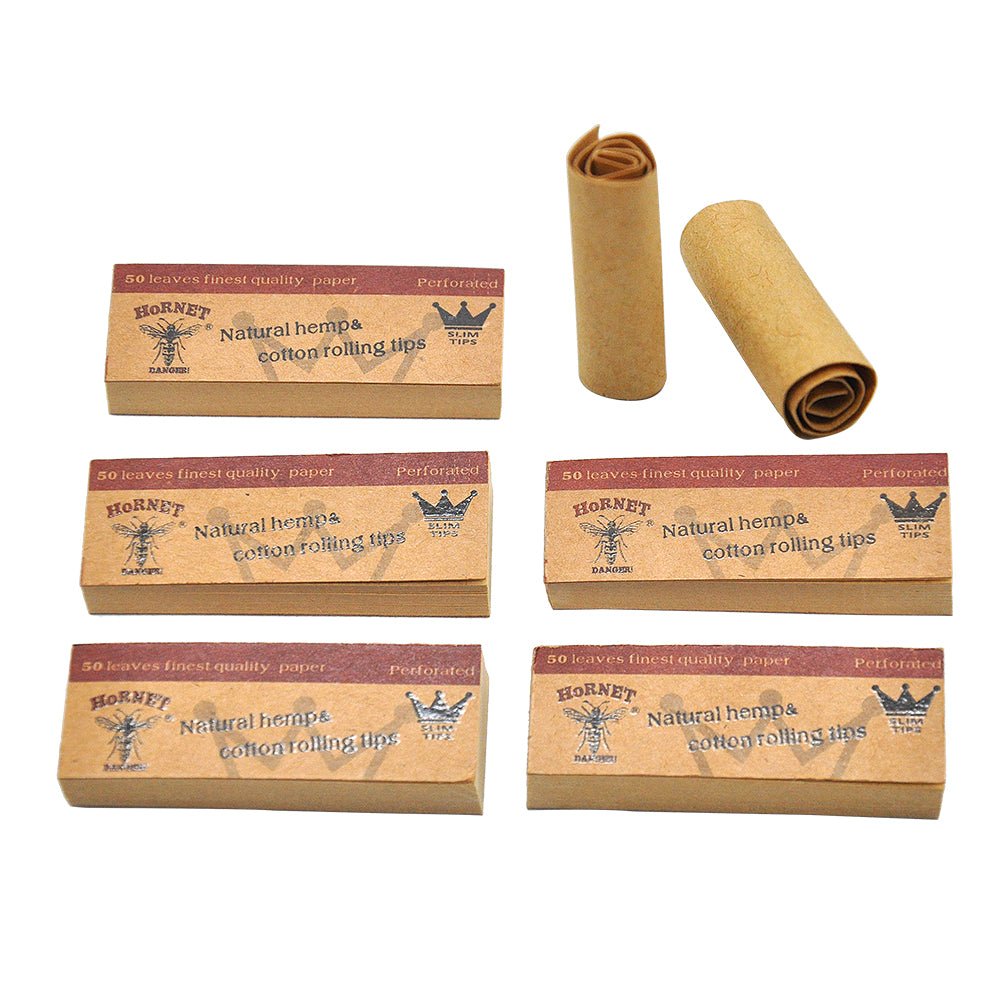 Hornet Natural Rolling Paper Filter Tip 5 Booklets - Puffing Bird