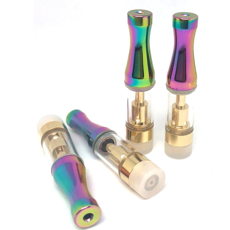 Iridescent Round Metal Tip 510 Thread Cartridge-Golden - Puffing Bird