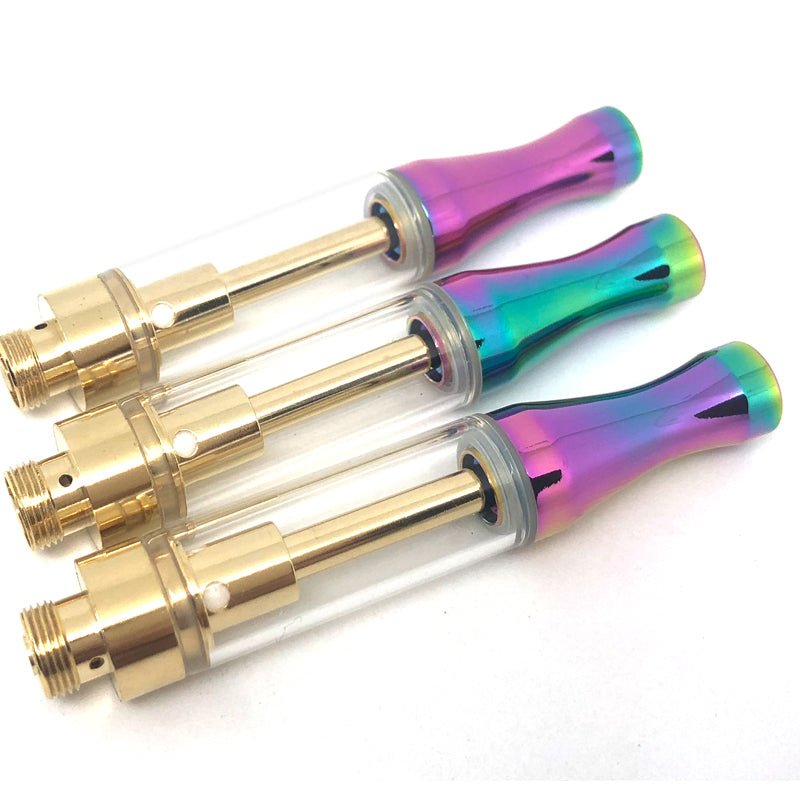 Iridescent Round Metal Tip 510 Thread Cartridge-Golden - Puffing Bird
