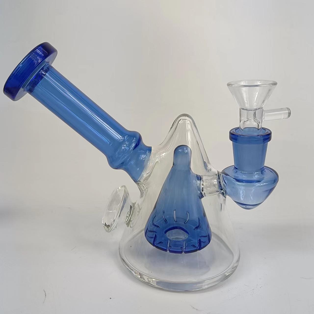 4.3" Mini Cone Shape Recycler Dab Rig - Puffing Bird