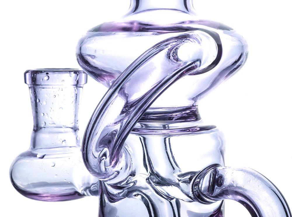 Mini Recycle Dab Rig w/ Pink Girly Fumed Glass Pipe Set - Puffing Bird