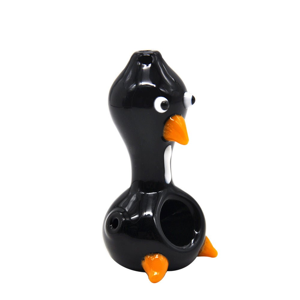 Penguin Glass Spoon Pipe - Puffing Bird