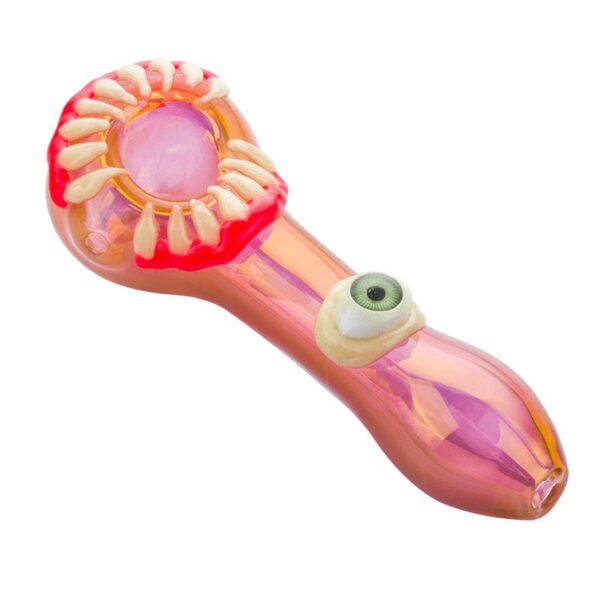 Pink Cyclops Glass Spoon Pipe - Puffing Bird