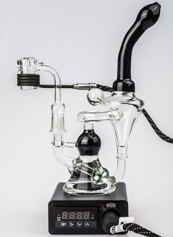 Quartz Enail W/ Flower Pendant Recycler Dab Rig Bundle - Puffing Bird
