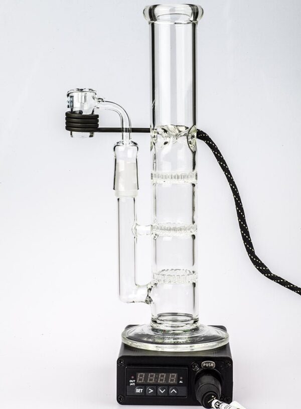 Quartz Enail W/ Honeycomb Perc Dab Rig Bundle - Puffing Bird