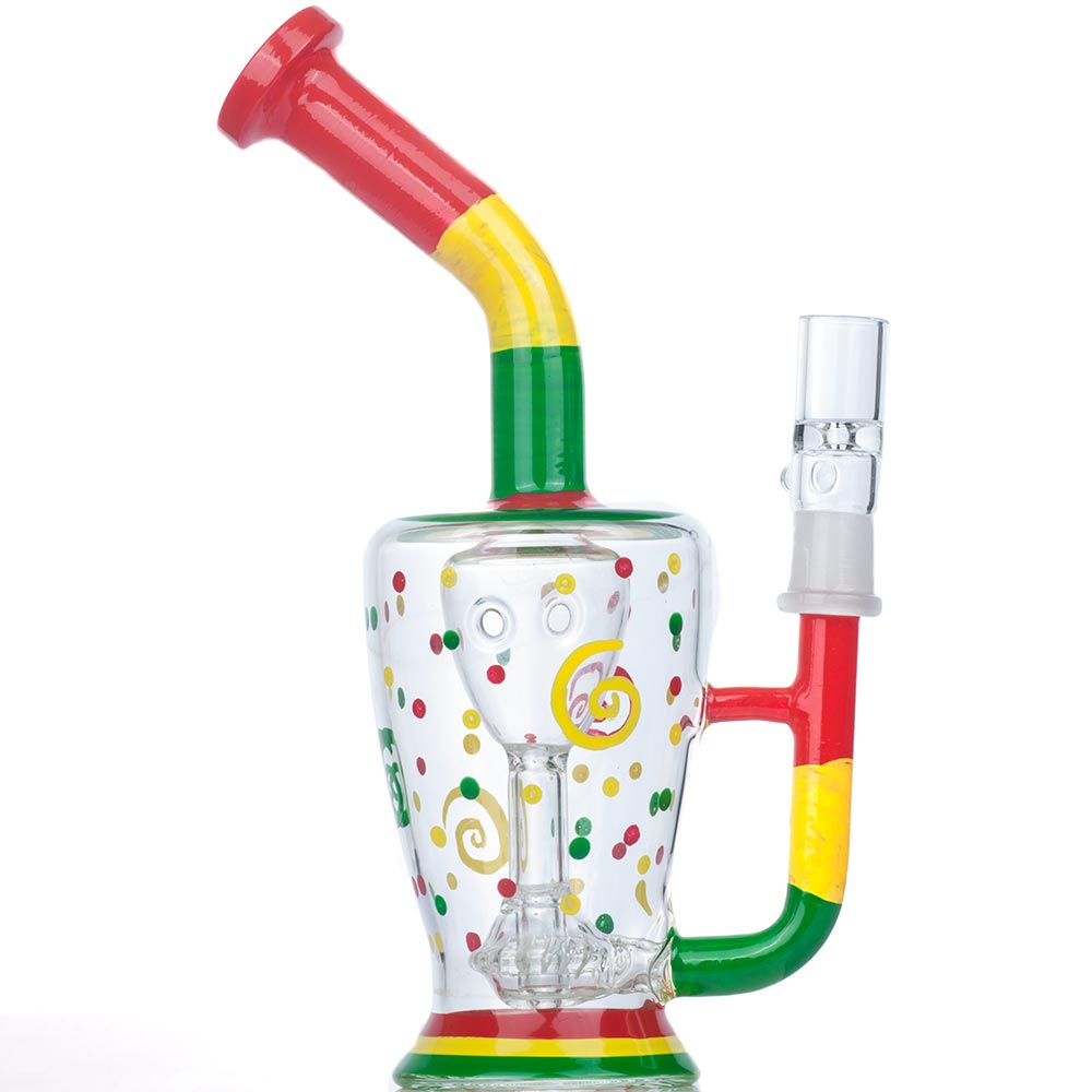 8" Rasta UFO Perc Glass Bong - Puffing Bird