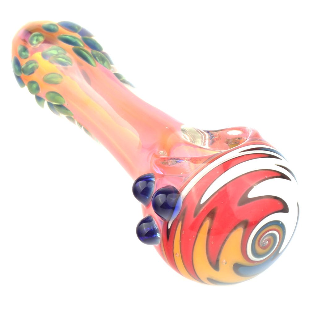 Wig Wag Glass Marble Fumed Spoon Pipe By Puffing Bird - Puffing Bird