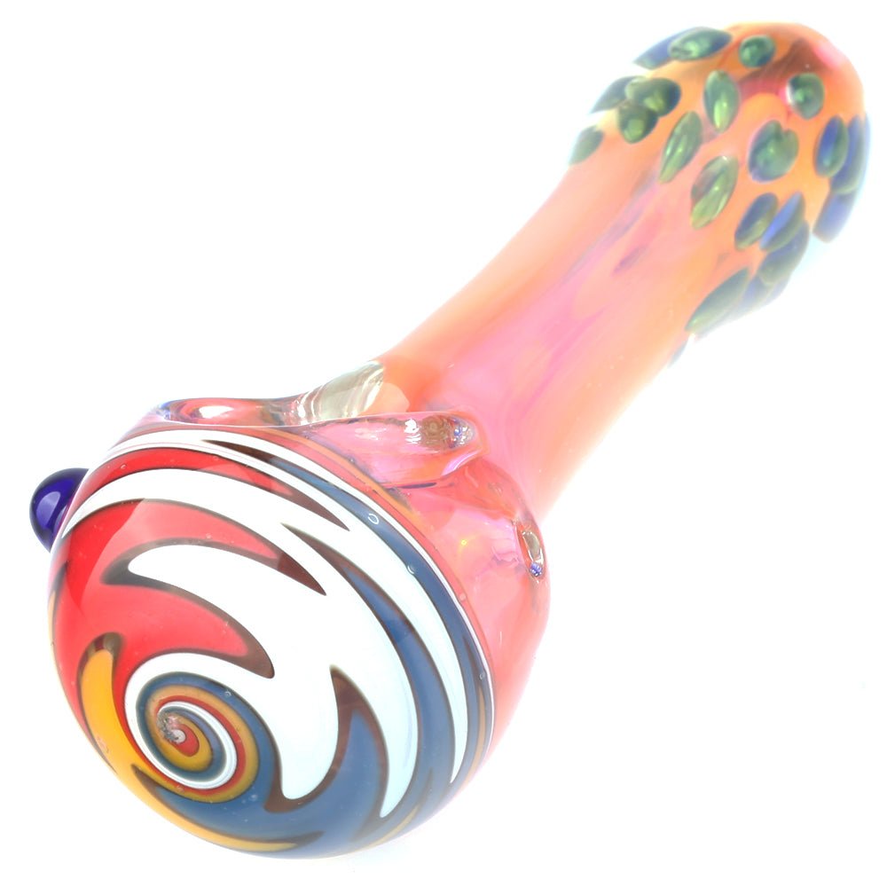 Wig Wag Glass Marble Fumed Spoon Pipe By Puffing Bird - Puffing Bird
