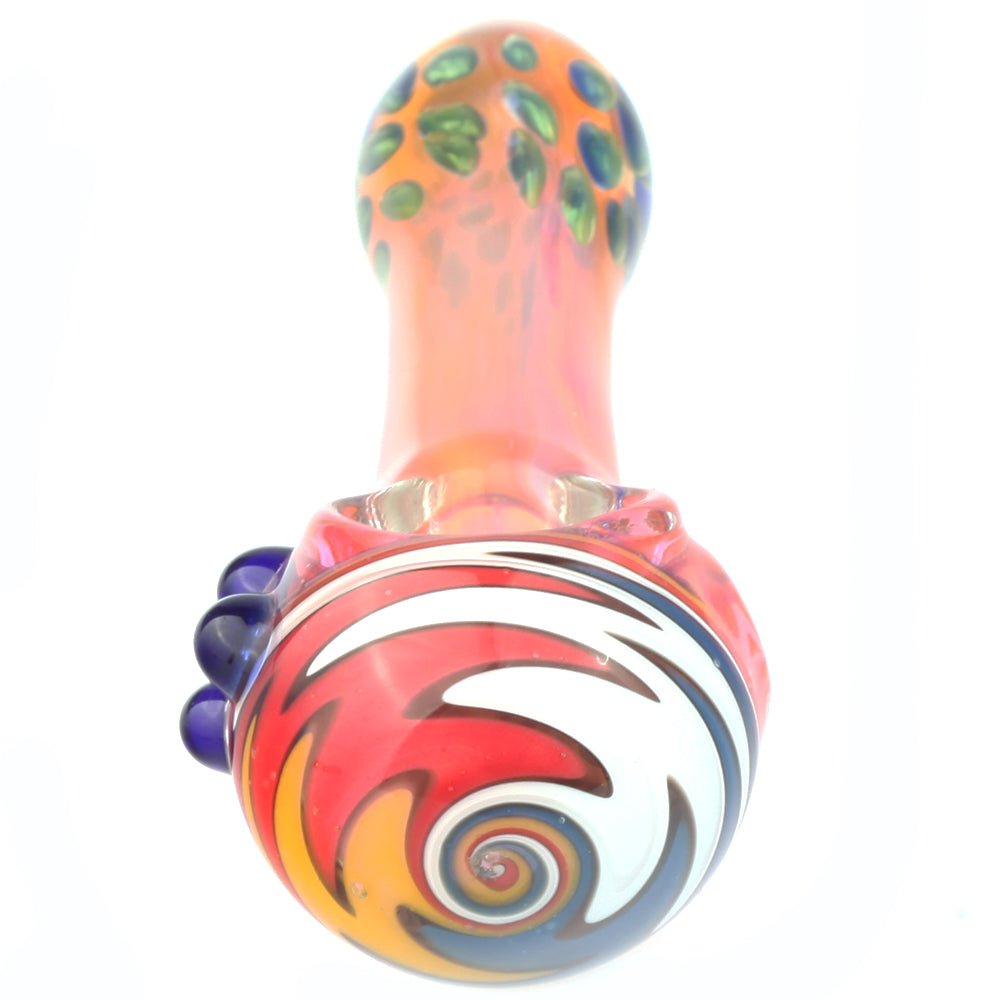 Wig Wag Glass Marble Fumed Spoon Pipe By Puffing Bird - Puffing Bird