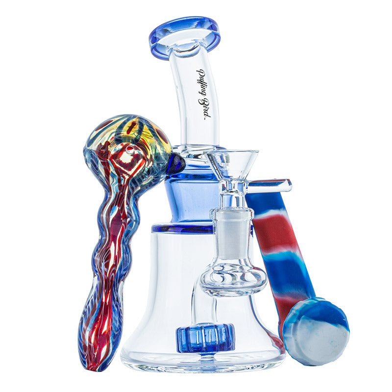 Showerhead Perc Dab Rig w/ Two Weed Pipes Set - Puffing Bird