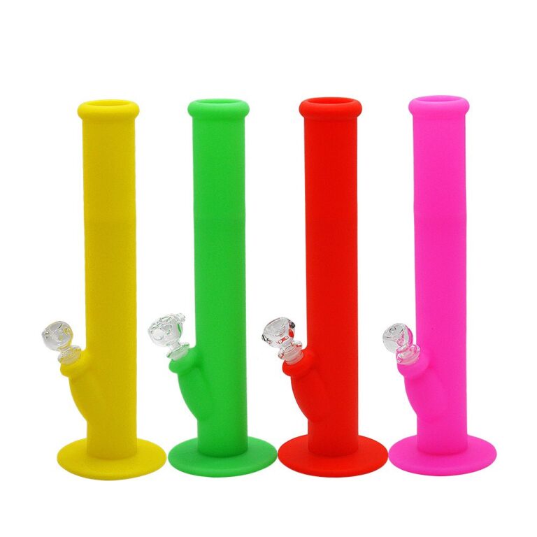 Straight Tube Silicone Bong - Puffing Bird