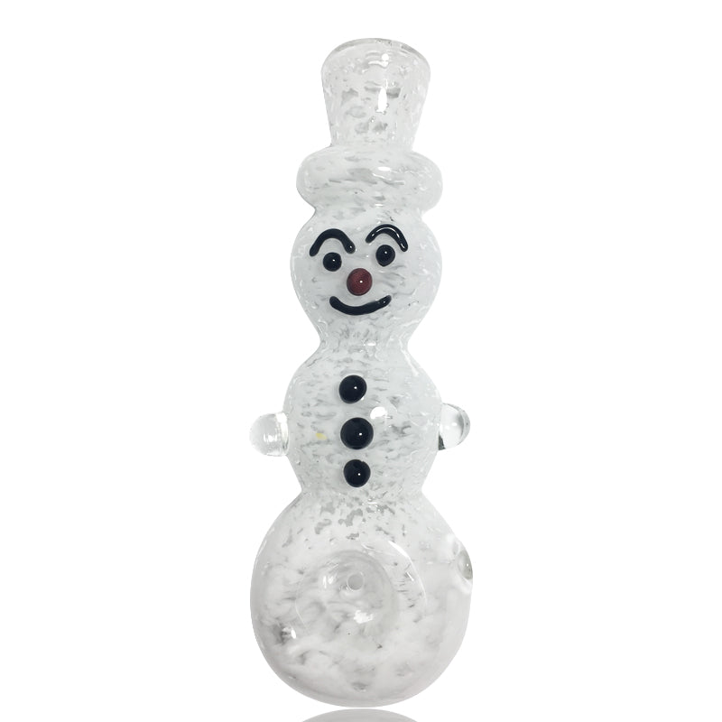 Snowman Glass Hand Pipe - Puffing Bird