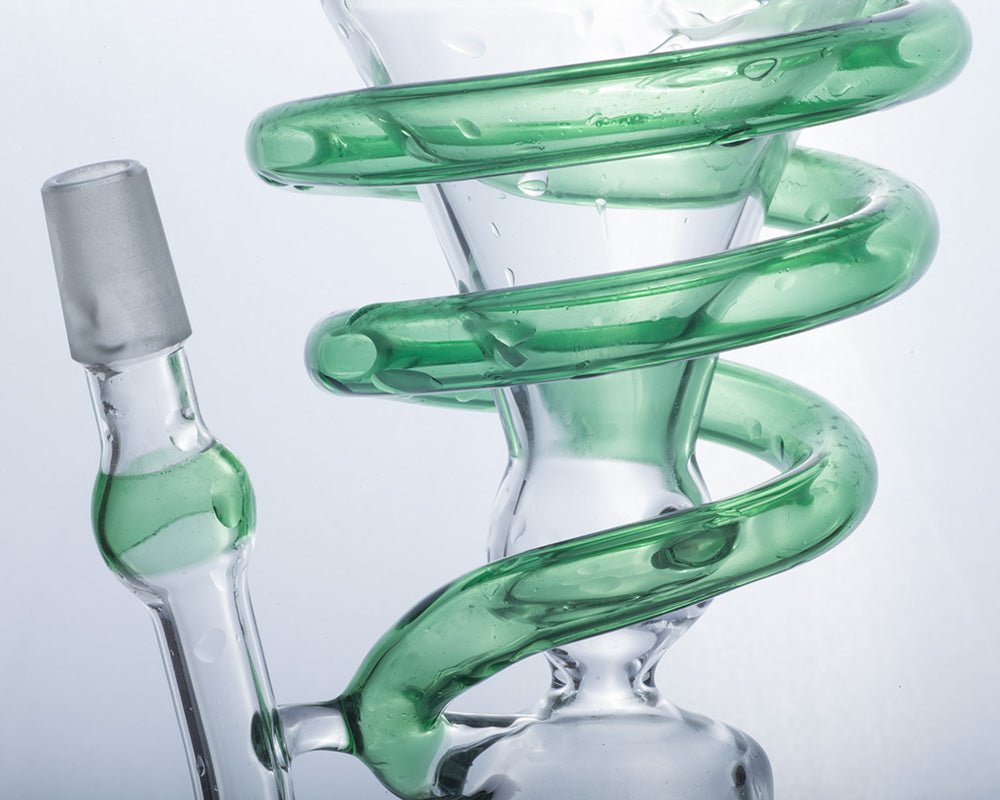 Spiral Perc Recycler Dab Rig - Puffing Bird
