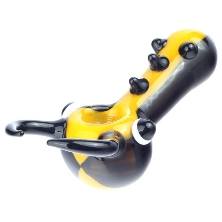 Stag Beetle Heady Themed Glass Spoon Pipe - Puffing Bird