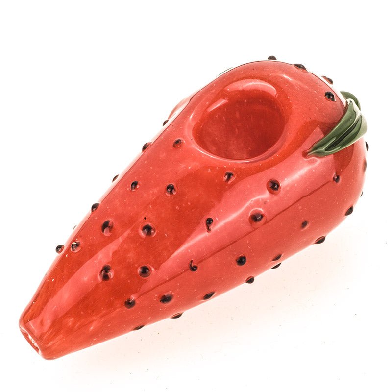 Strawberry Glass Pipe - Puffing Bird