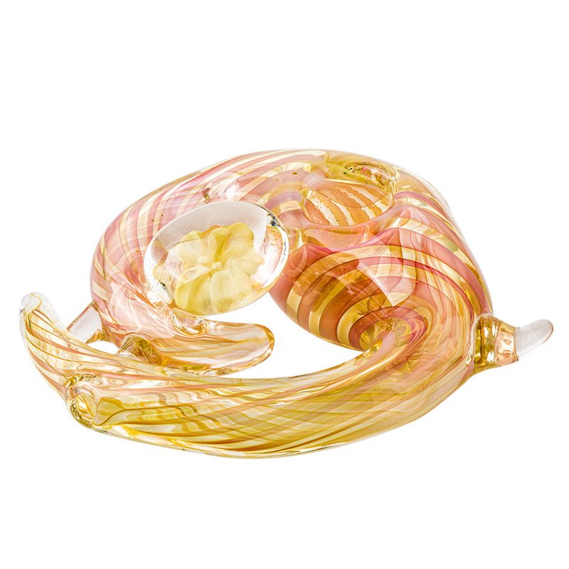 Twisted Stripe Round Glass Hand Pipe - Puffing Bird