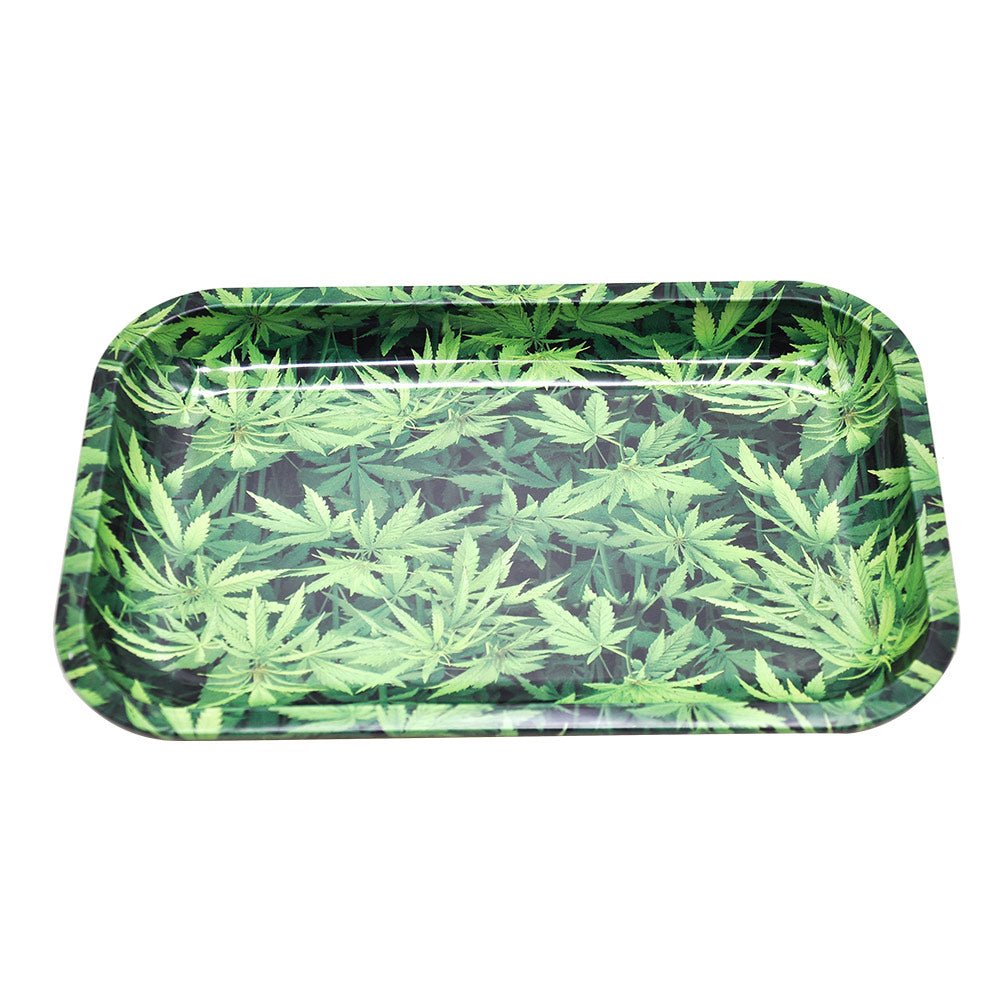 Weed Leaves Theme Rolling Tray - Puffing Bird