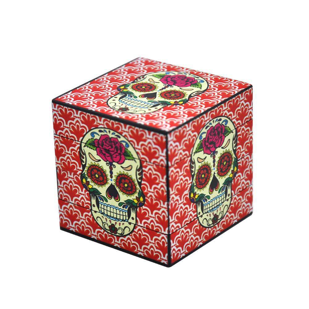 Day of The Dead Sugar Skull Box Novelty Herb Grinder 4 Piece 50mm ...