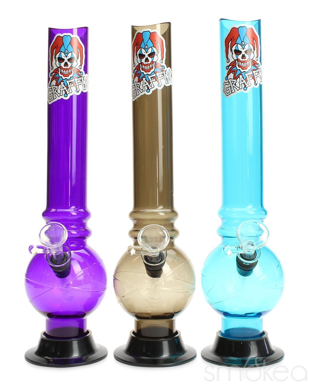 Graffix 12" Bubble Skinny Acrylic Bong - Puffing Bird