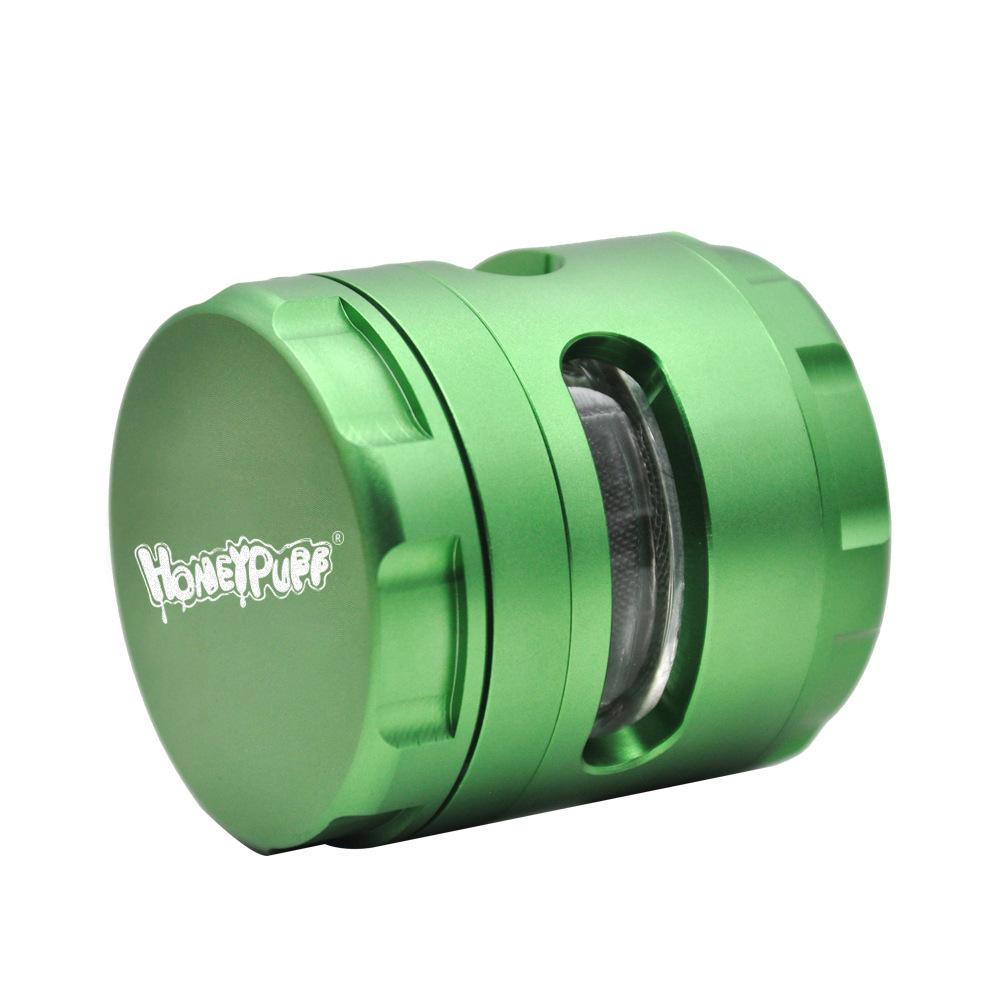 Honeypuff 4 Layer Herb Grinder with Transparent Window 61 MM (7 Color ...