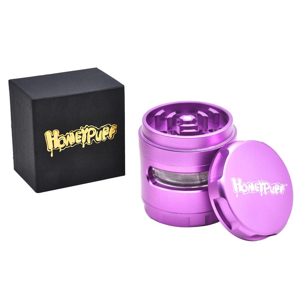 Honeypuff 4 Layer Herb Grinder with Transparent Window 61 MM (7 Color ...