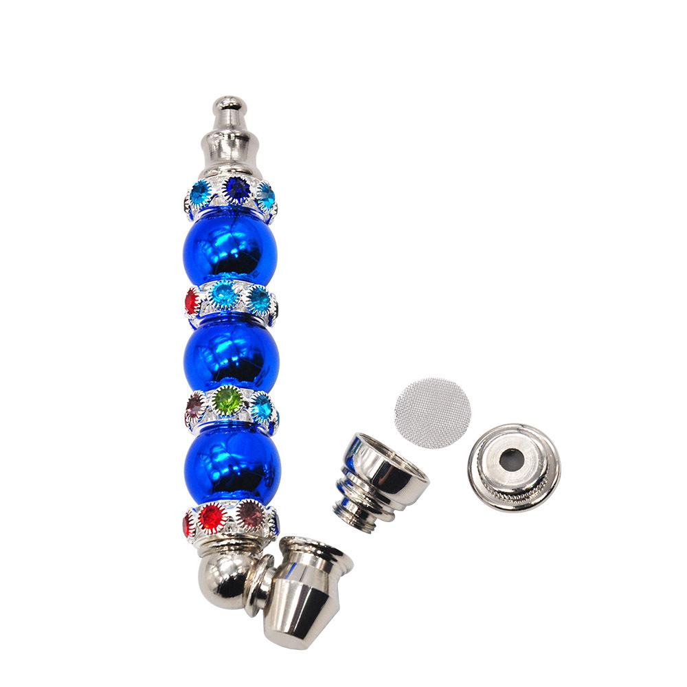 Blue Enamel Gem Metal Pipe - Puffing Bird
