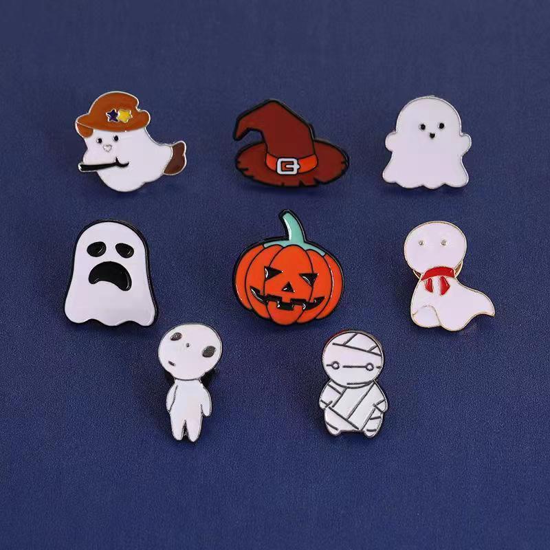Halloween Ghost Enamel Pin - Puffing Bird