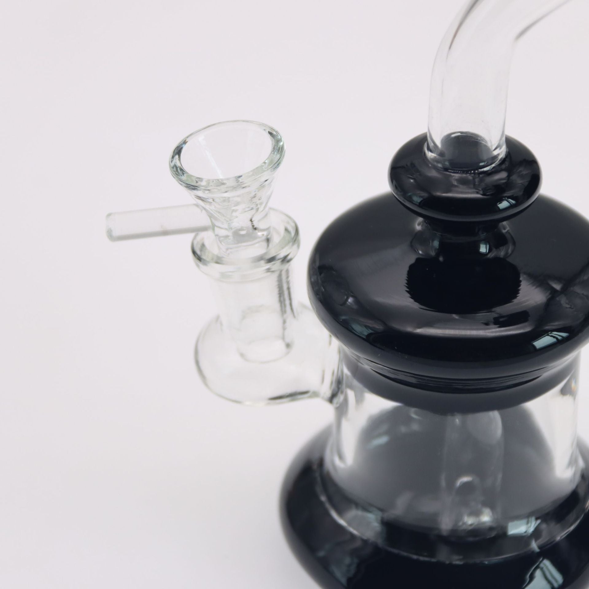 6" Glass Ball Black Dab Rig - Puffing Bird