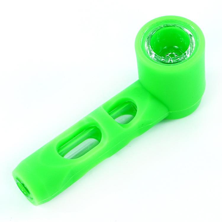 Mixed Color Silicone Hand Weed Pipe - Puffing Bird