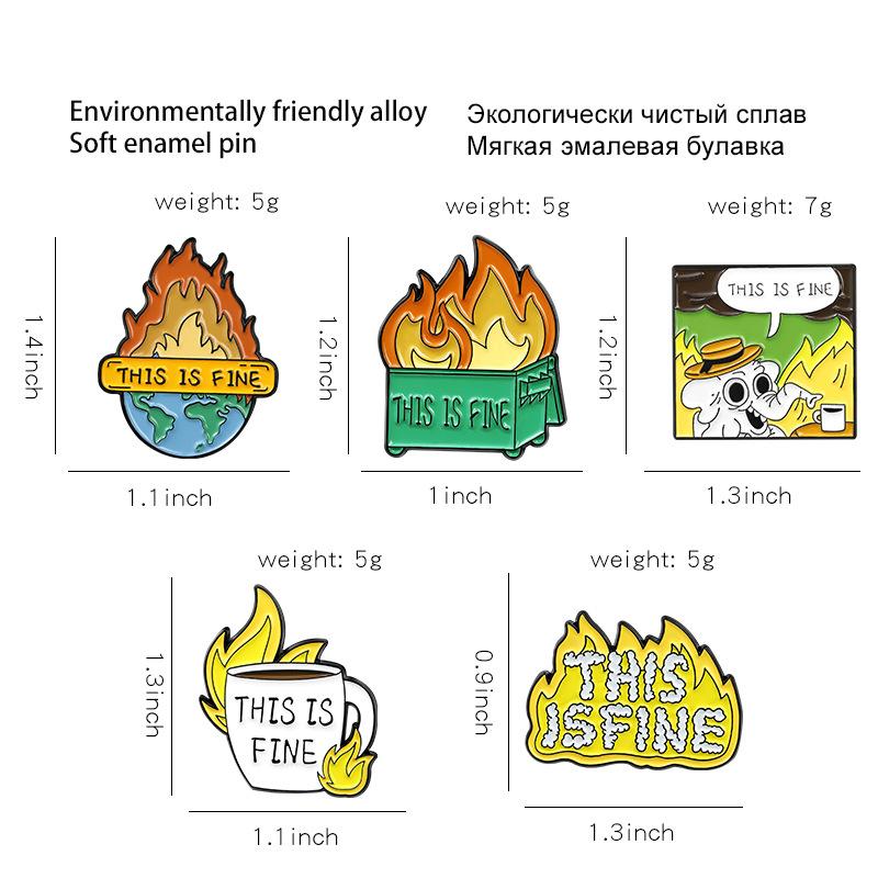 THIS IS FINE Enamel Pin - Puffing Bird