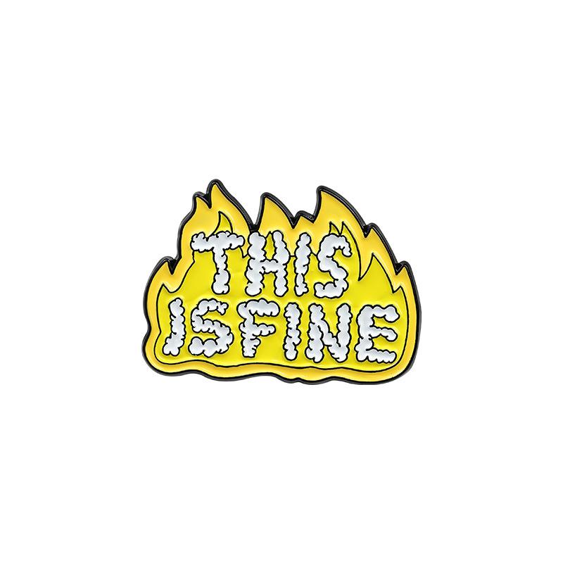 THIS IS FINE Enamel Pin - Puffing Bird