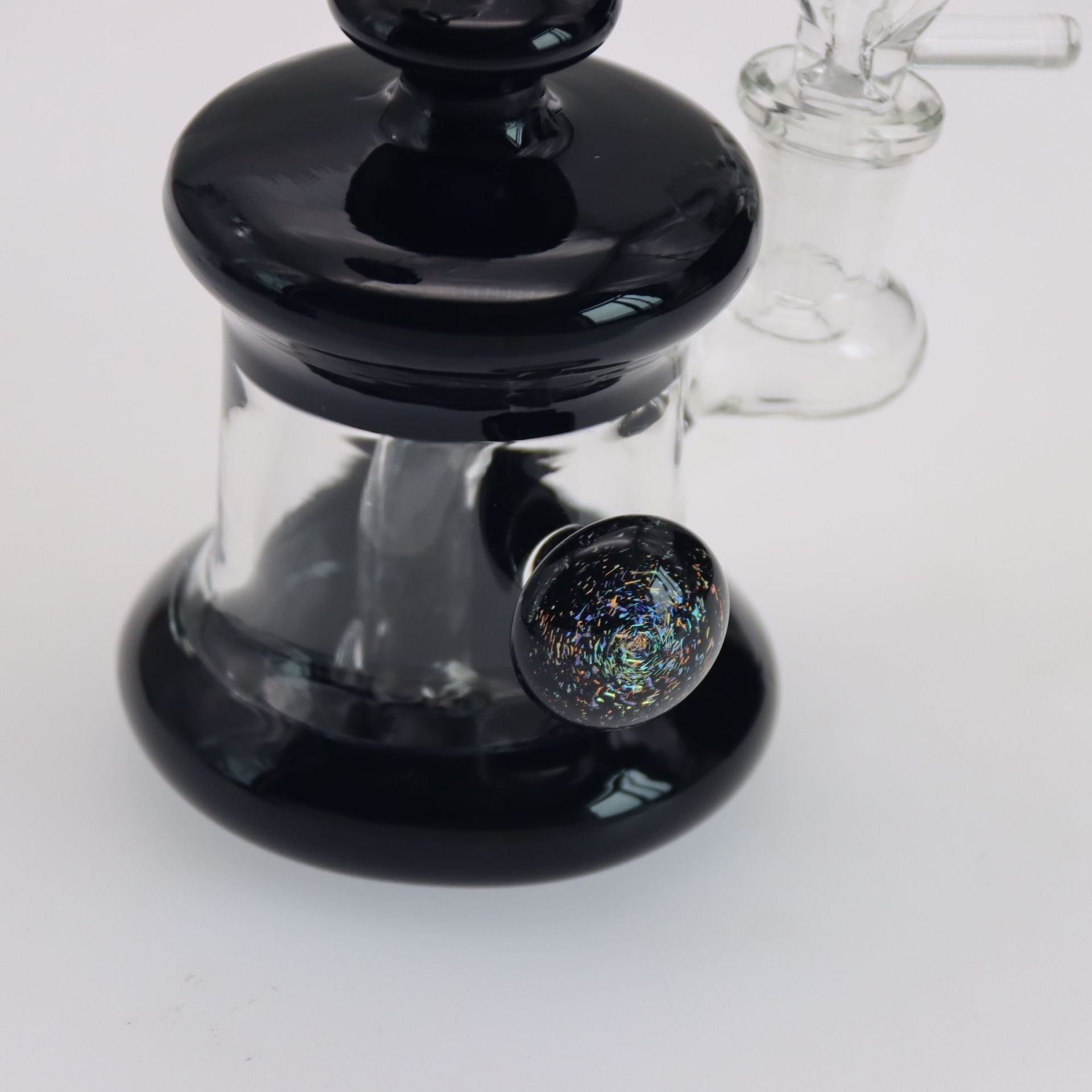 6" Glass Ball Black Dab Rig - Puffing Bird
