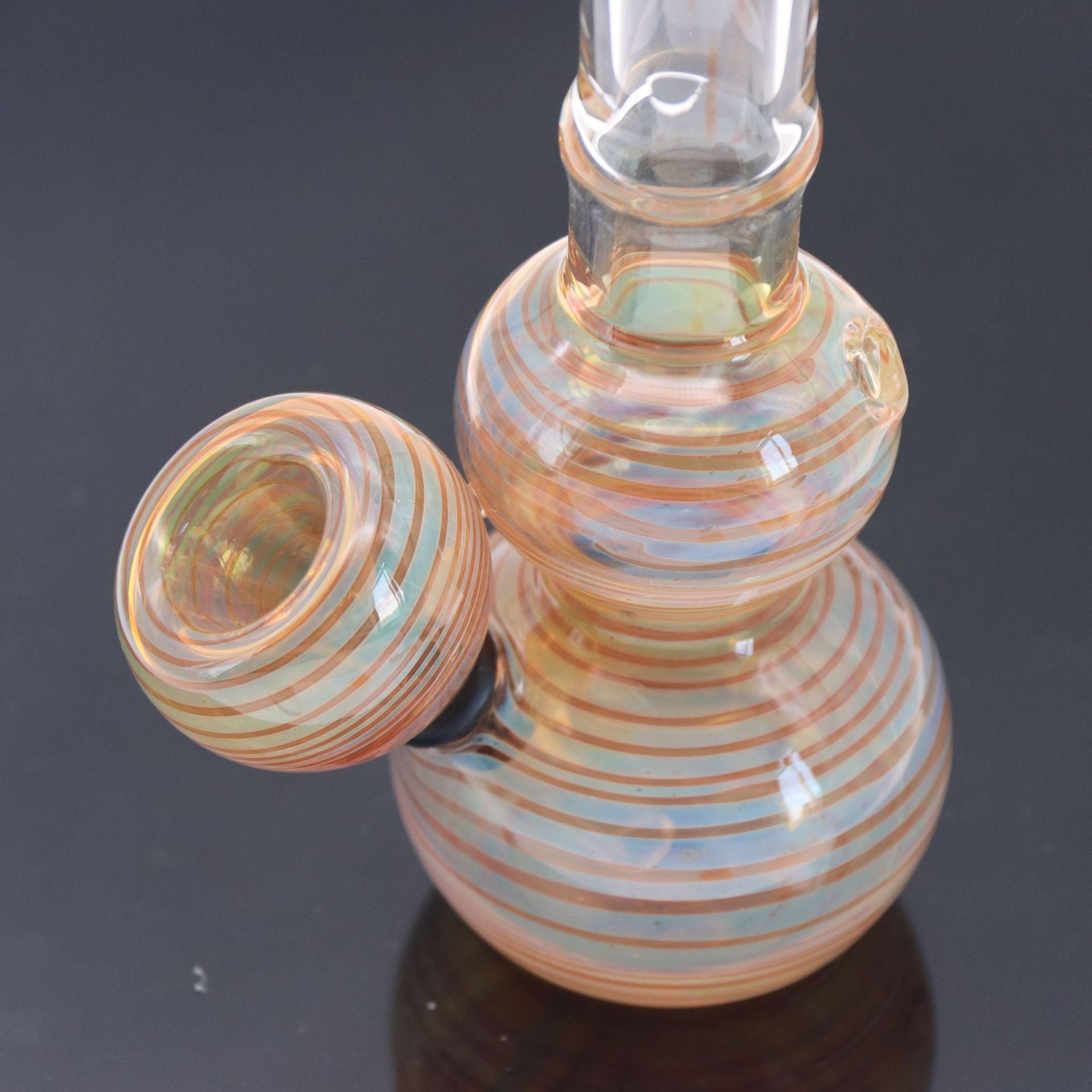 7" Fumed Glass Bubble Base Bong - Puffing Bird