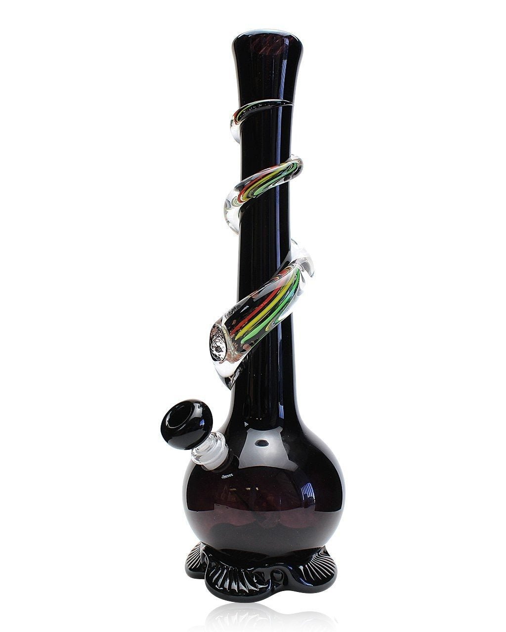 Noble Glass Medium Rasta Wrapped Soft Glass Bong - Puffing Bird