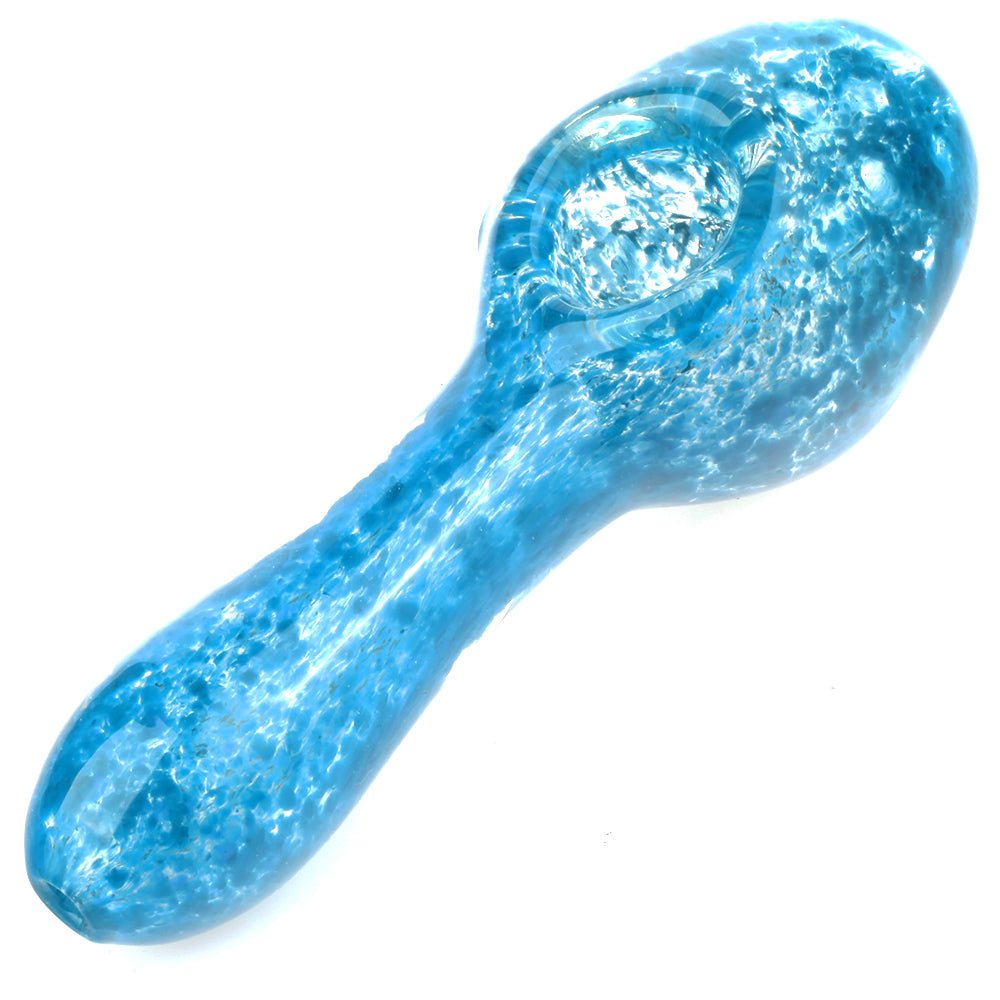 Blue Frit Glass Spoon Pipe - Puffing Bird