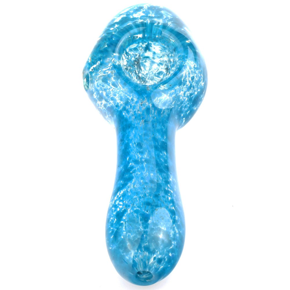 Blue Frit Glass Spoon Pipe - Puffing Bird