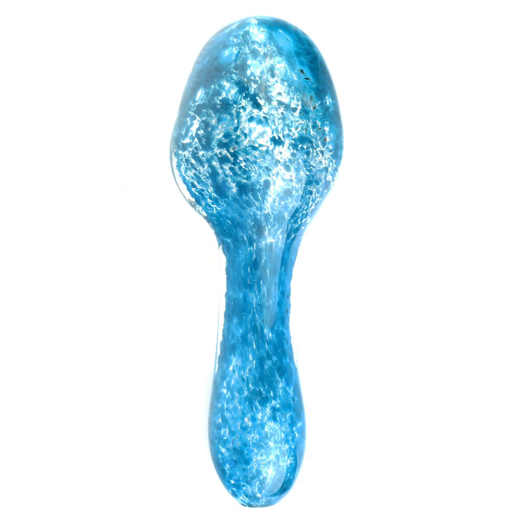 Blue Frit Glass Spoon Pipe - Puffing Bird