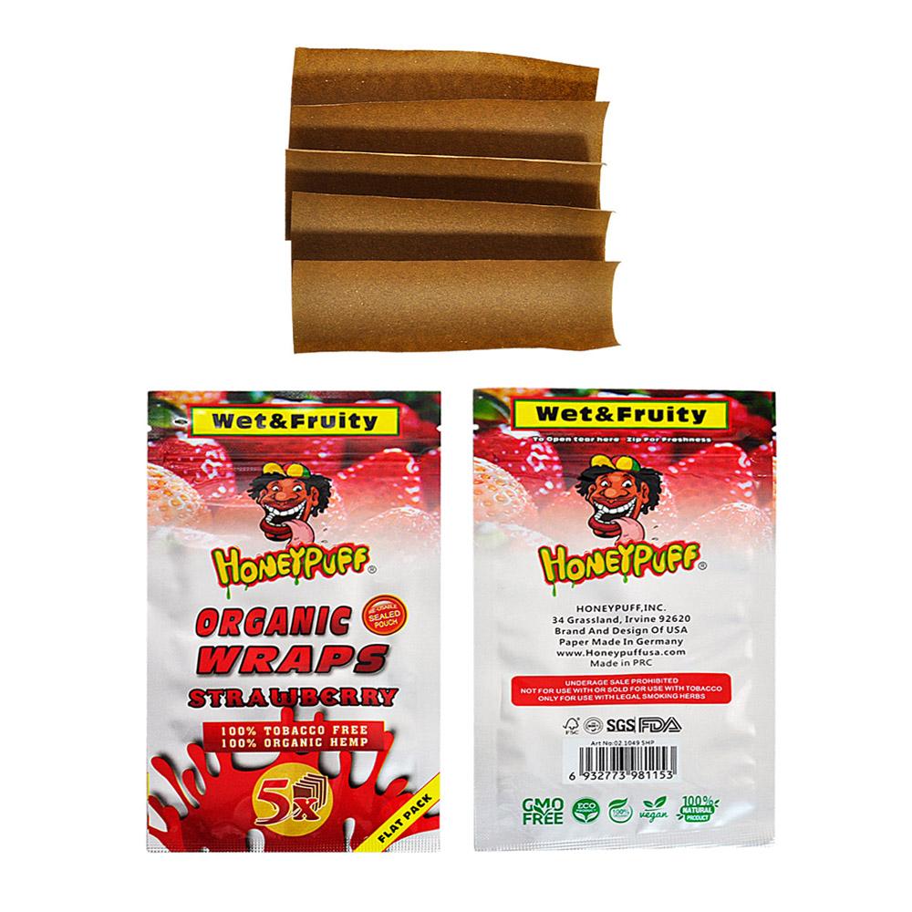 HoneyPuff Strawberry Organic Rolling Paper - 50 Packs - Puffing Bird