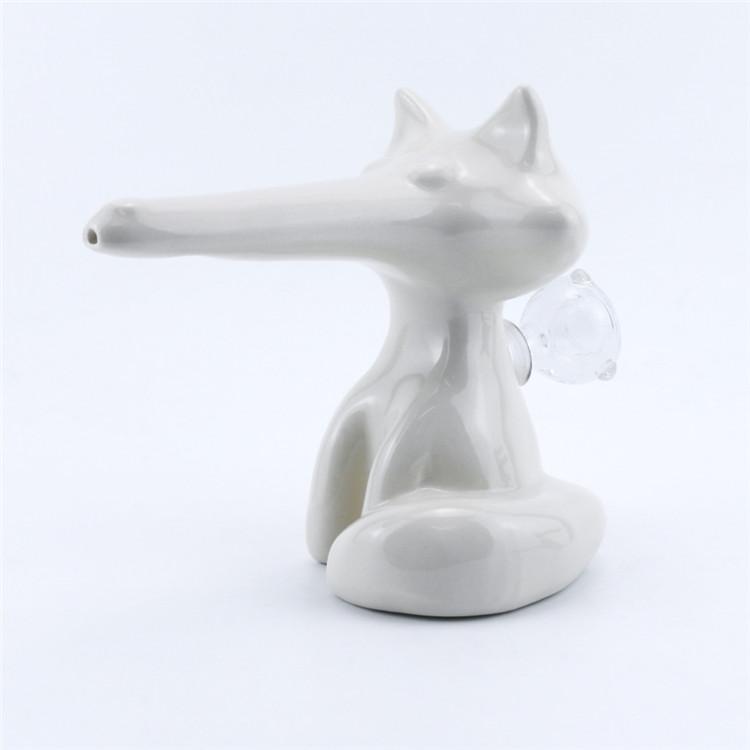 Fox-Shaped Ceramic Water Pipe - Puffing Bird