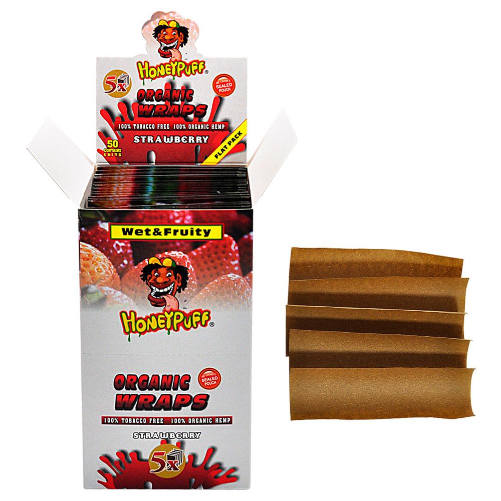 HoneyPuff Strawberry Organic Rolling Paper - 50 Packs - Puffing Bird