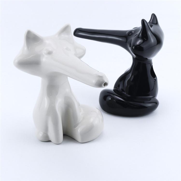 Fox-Shaped Ceramic Water Pipe - Puffing Bird