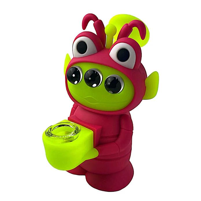 5.9" Five-Eyed Cow Silicone Dab Rig - Puffing Bird