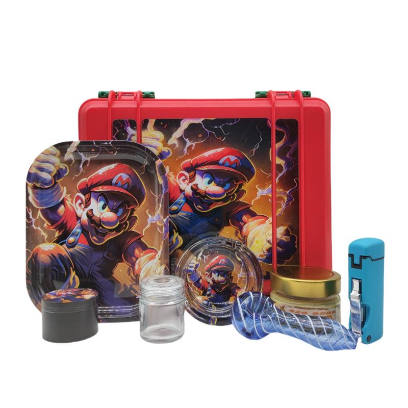 6-Piece Stoner Stash Box Kit - Portable Case with Glass Pipe ...