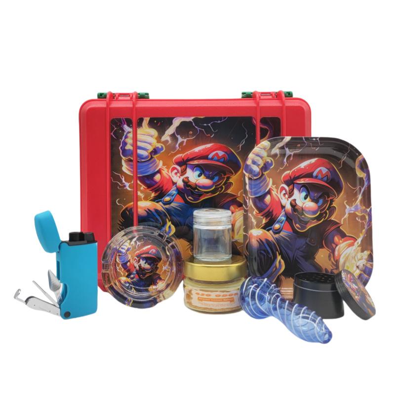 6-Piece Stoner Stash Box Kit - Portable Case with Glass Pipe ...