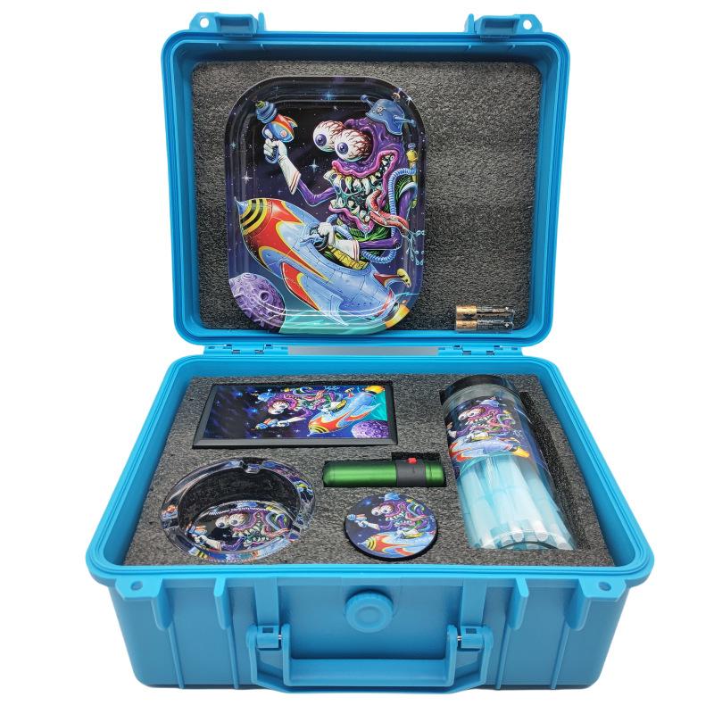 6-Piece Stoner Stash Box Kit - Anime Sticker Portable Case - Puffing Bird